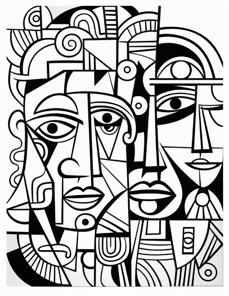 Picasso Faces Coloring Book – Aha! Printables