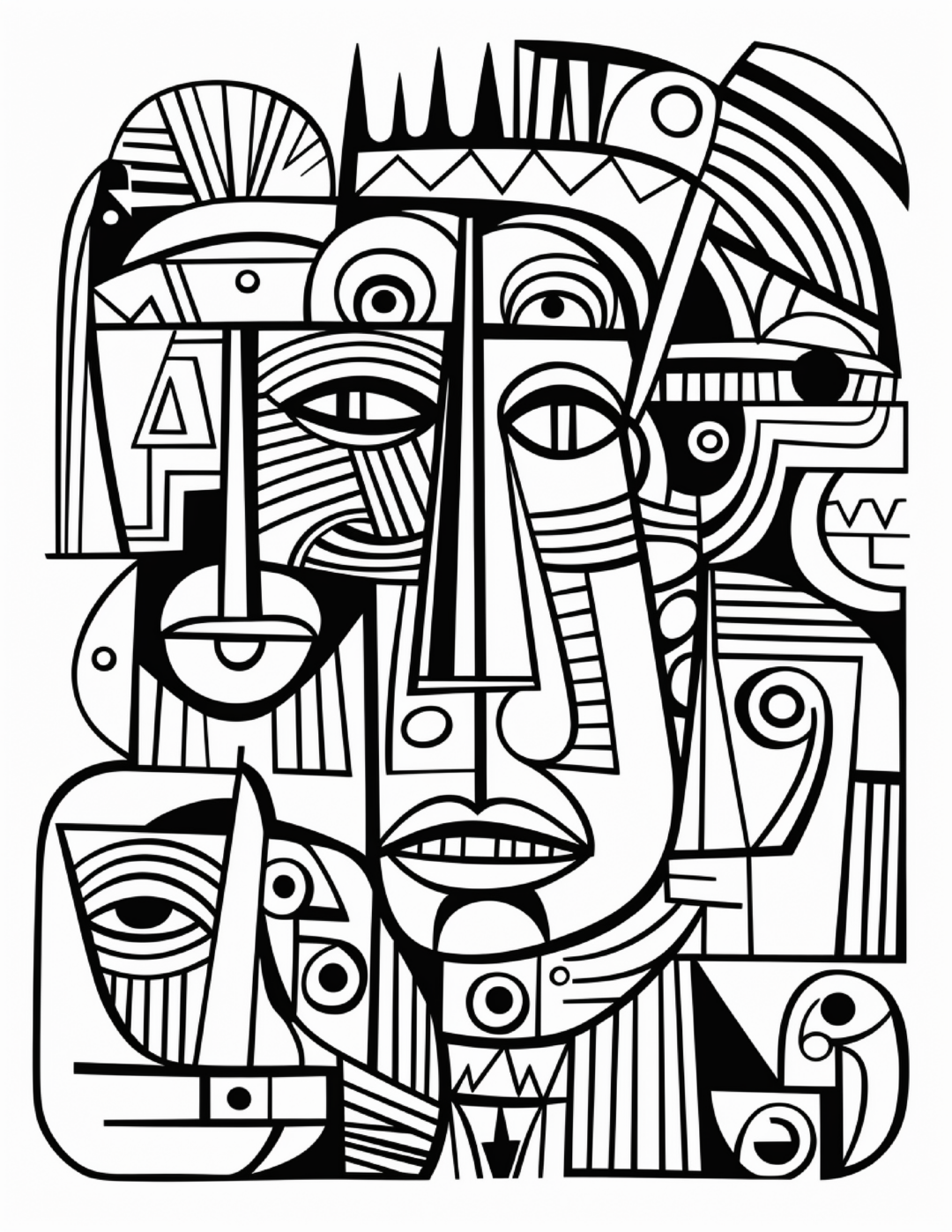 Picasso Faces Coloring Book – Aha! Printables