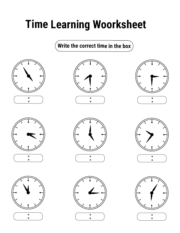 Time Learning Activity Book – Aha! Printables