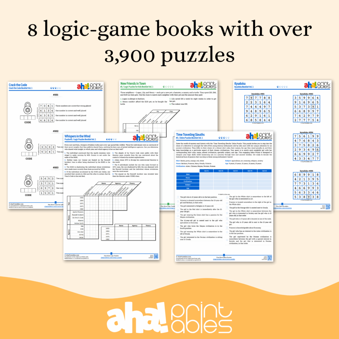 Logic Games Bundle – Aha! Printables
