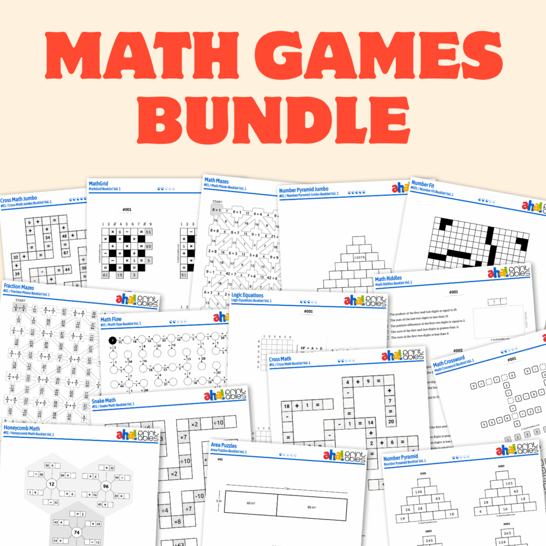 Math Games Bundle – Aha! Printables